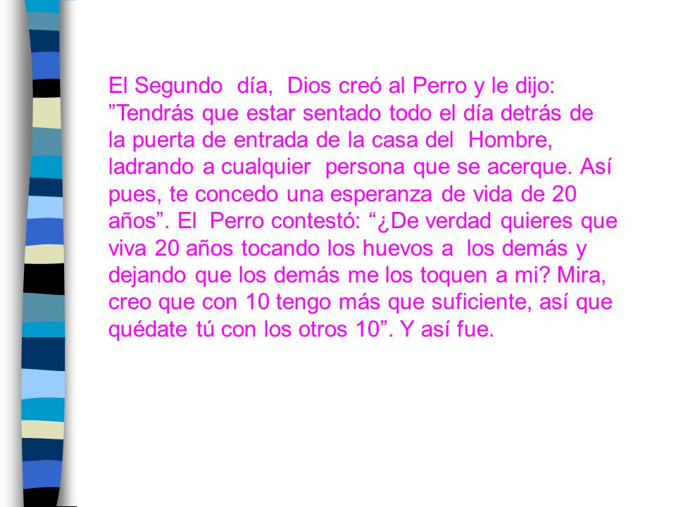 ᐈ ¿Qué dijo Dios cuando creo al perro?